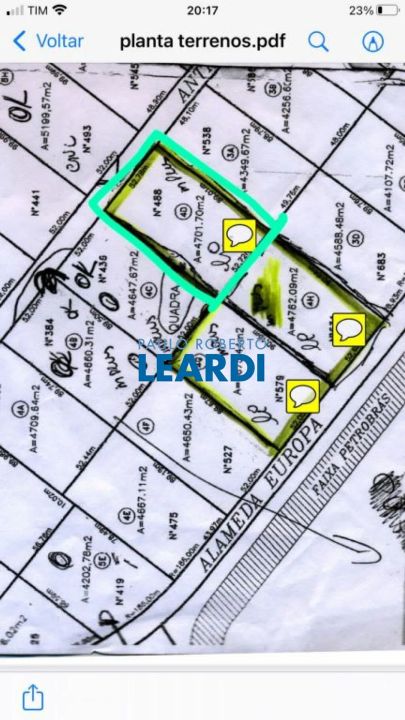 Terreno / Lote / Condomínio 4762 m² em Tamboré, Santana de Parnaíba ...